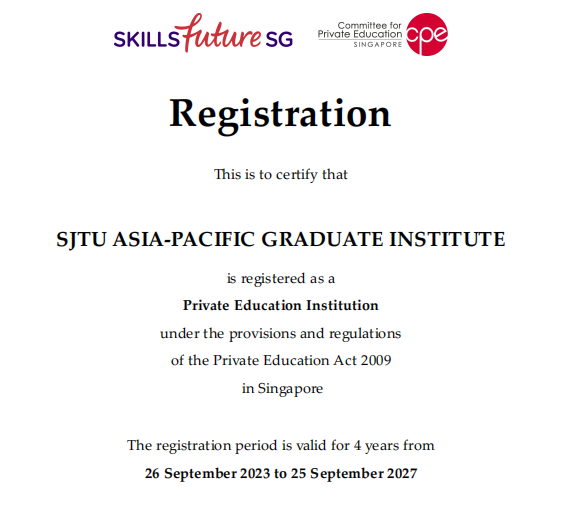 SJTU ASIA-PACIFIC GRADUATE INSTITUTE Granted 4-Year CPE Accreditation